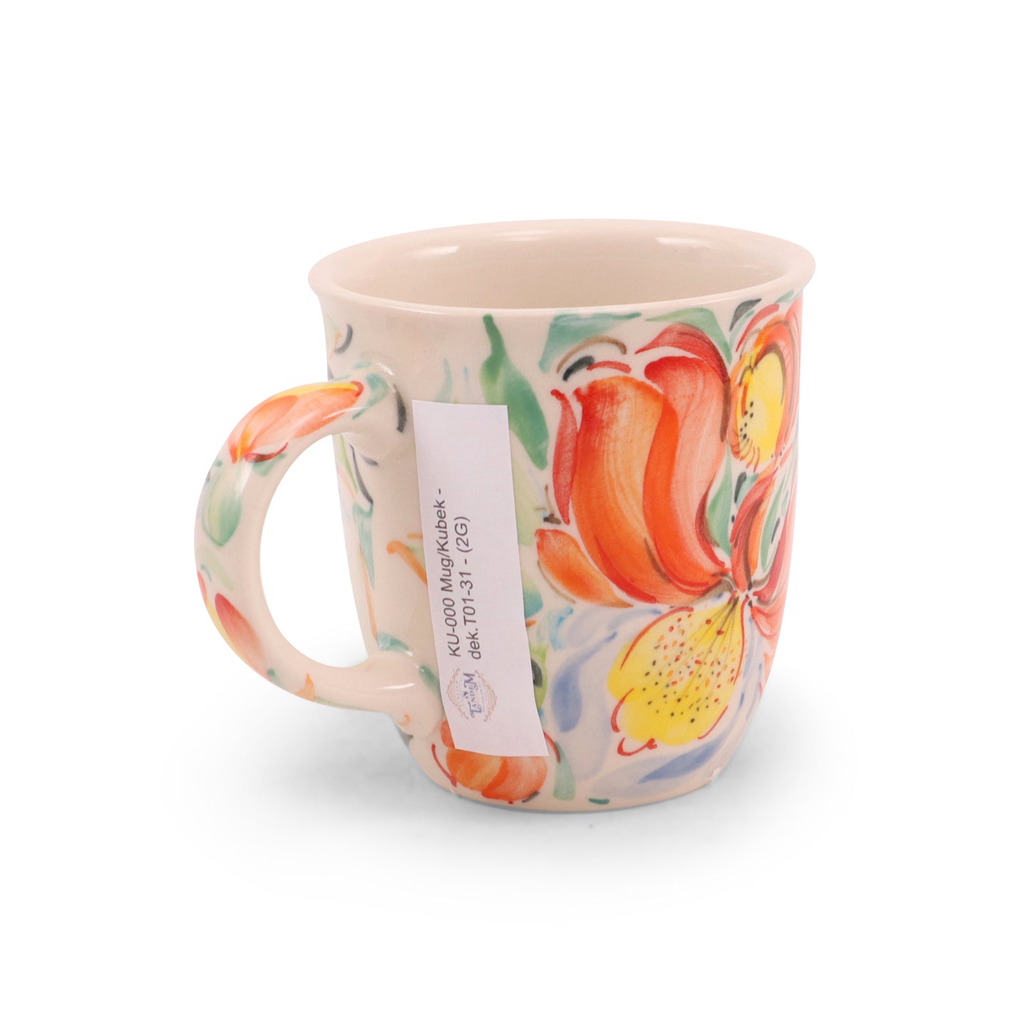 12oz Oval Mug 2Q. Pattern: Peach Rings – Surroundings Polish Pottery LLC