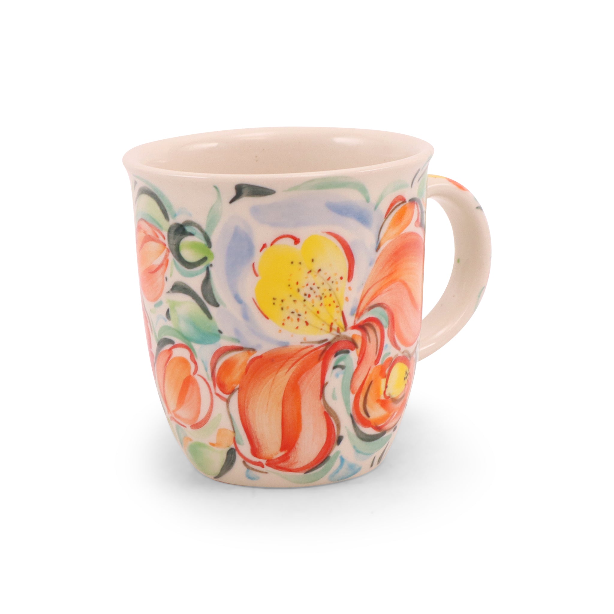 12oz Oval Mug 2Q. Pattern: Peach Rings – Surroundings Polish Pottery LLC