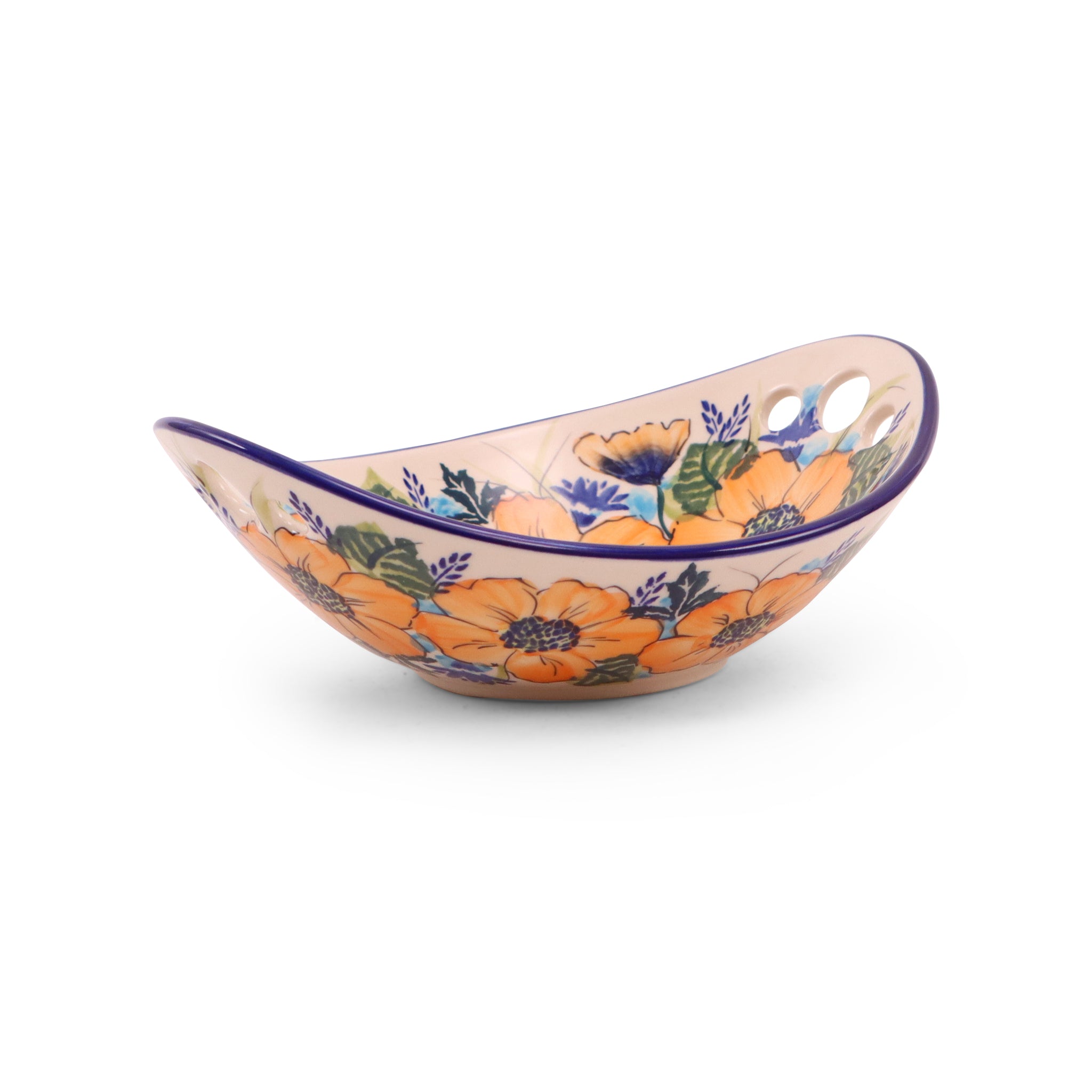 8.5"x6.5" Oval Serving Bowl with Finger Grabs. Pattern: California Dre ...
